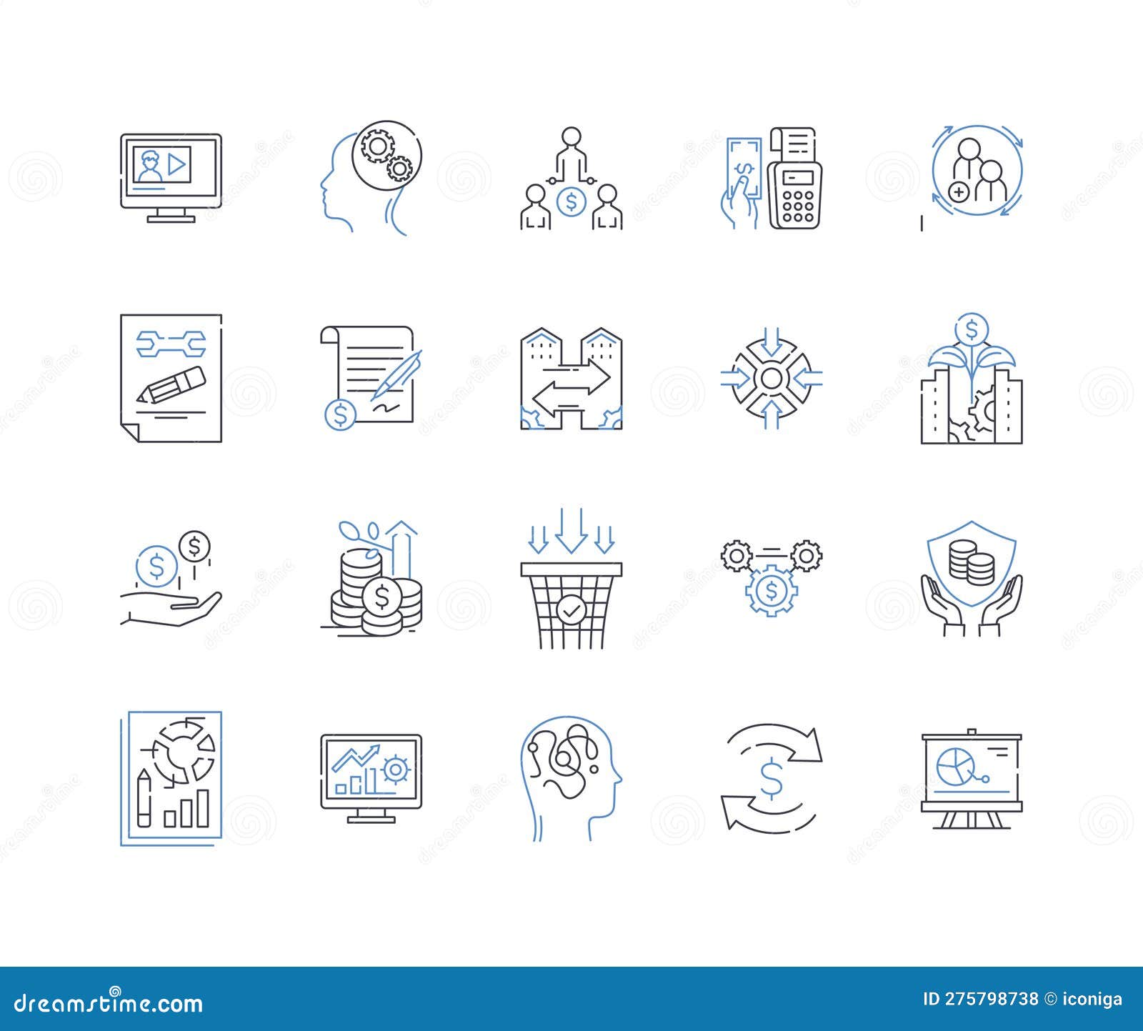 Service Provider Line Icons Collection. Reliable, Professional ...