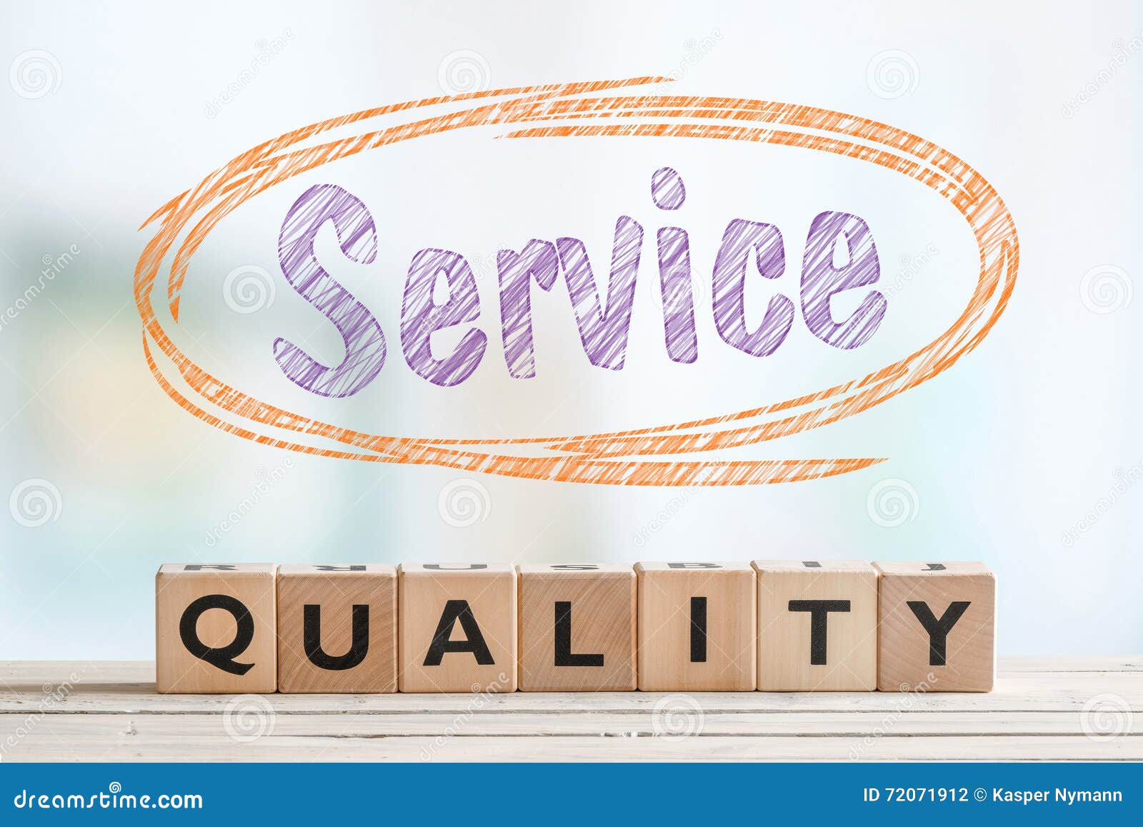 Service Quality Sign with Wooden Blocks Stock Photo - Image of hand ...