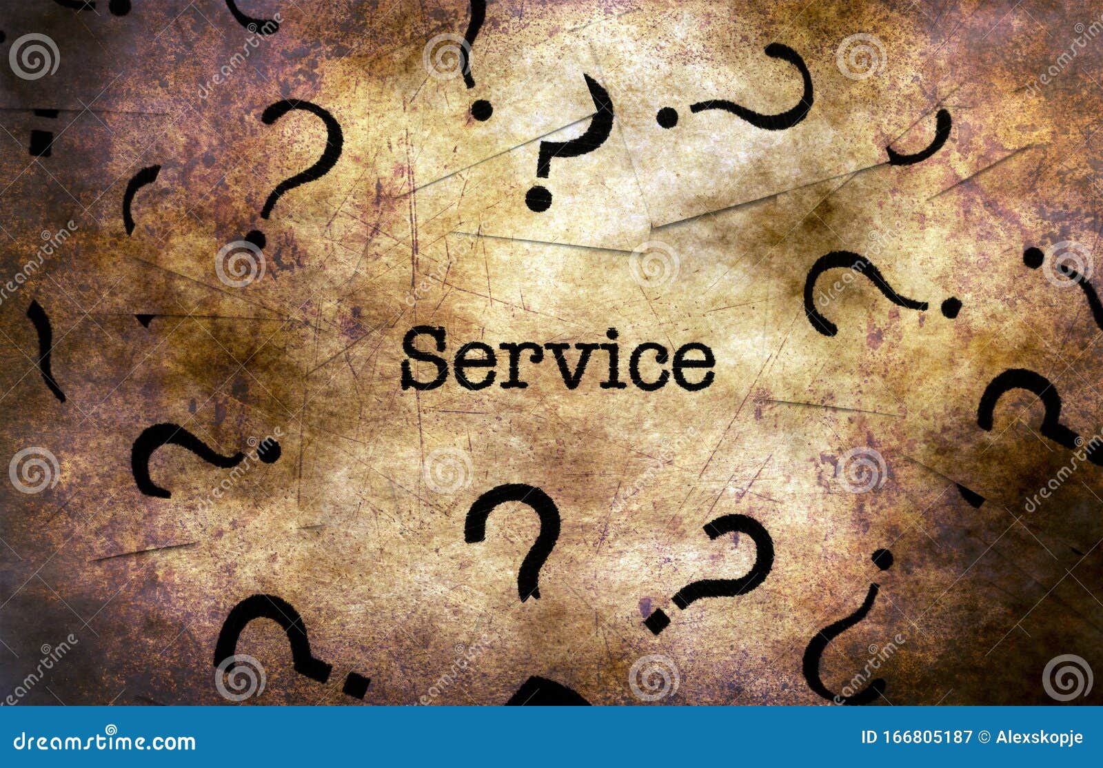 Service and Question Mark Grunge Concept Stock Image - Image of ...