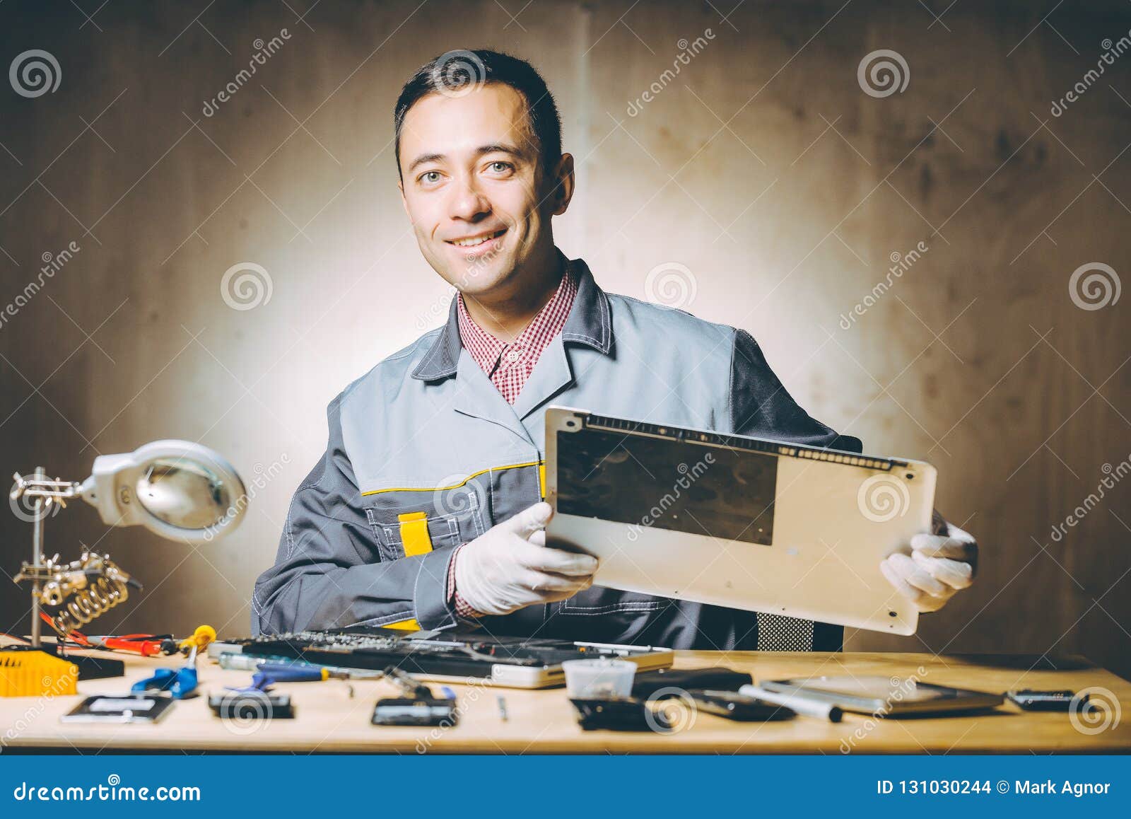 Service repair electronics stock photo. Image of handsome - 131030244
