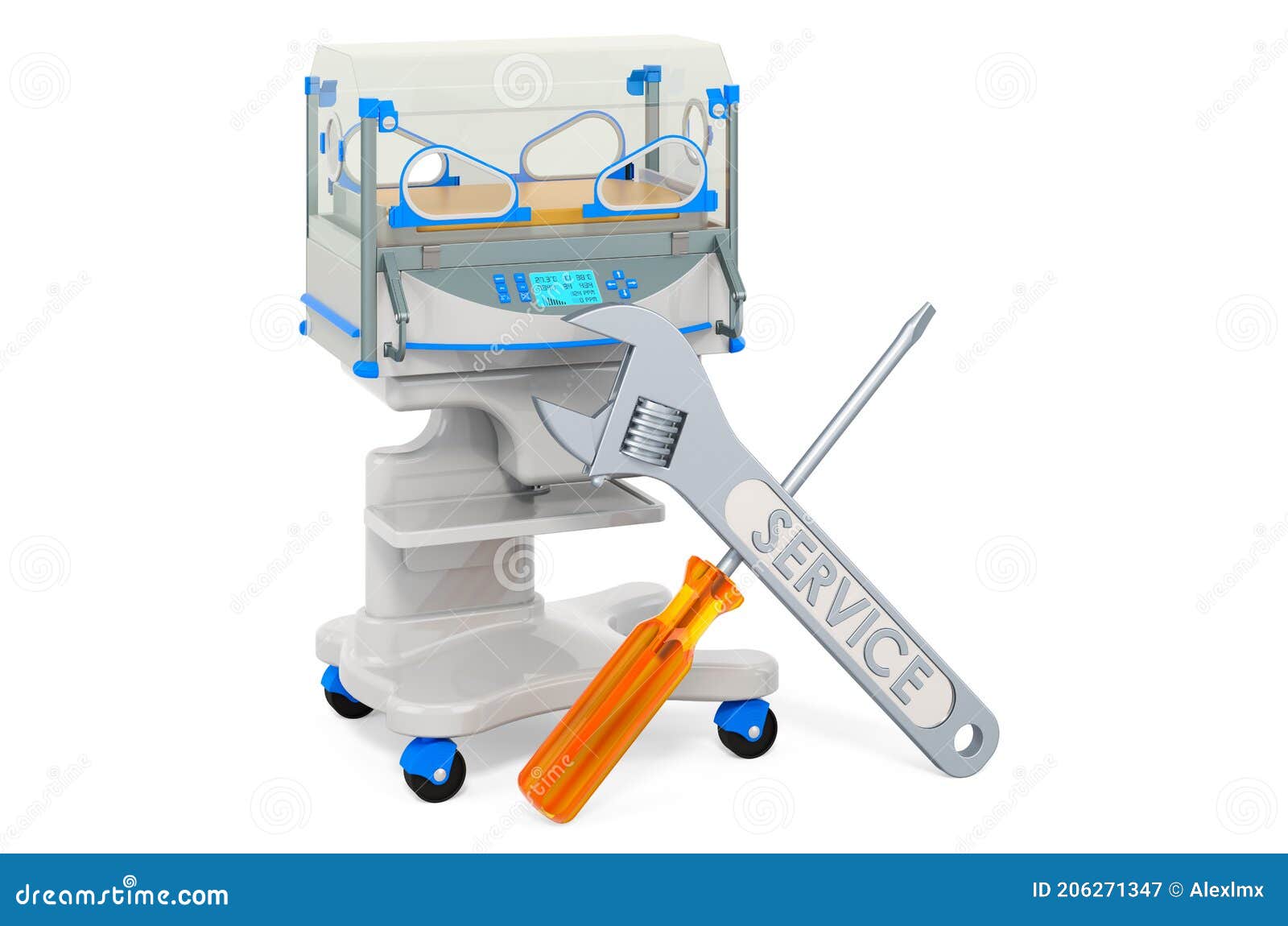 Infant Incubator. Medical Equipment. Isolated On A White Background ...