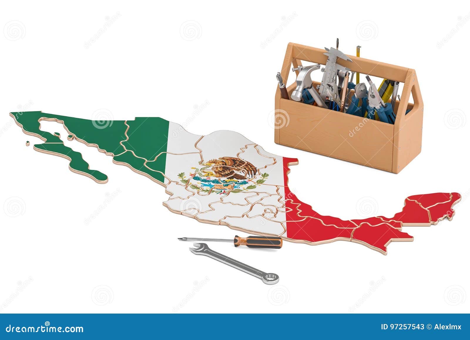 Service and Repair in Mexico Concept, 3D Stock Illustration ...