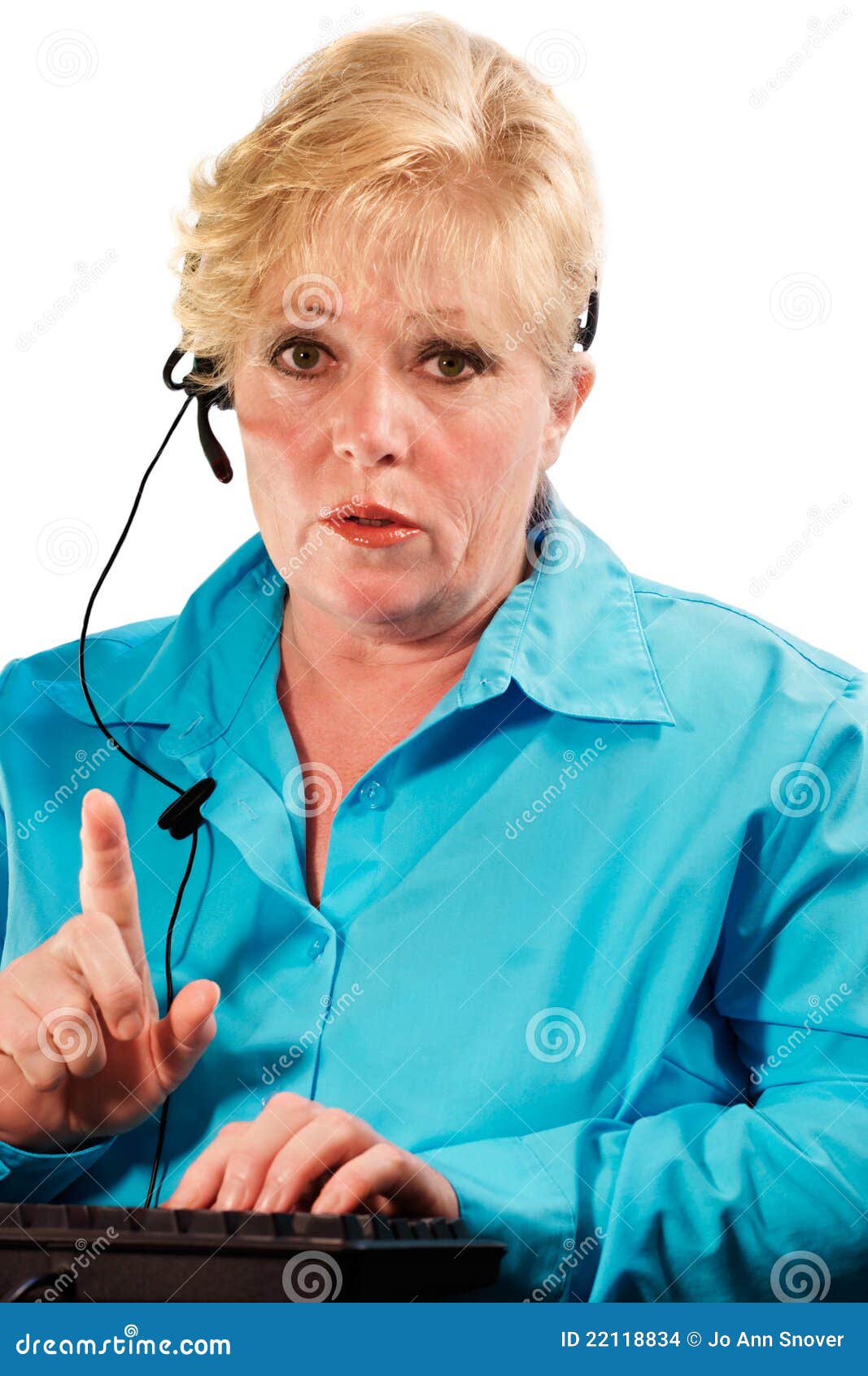 Service Representative Talking and Typing Stock Photo - Image of ...