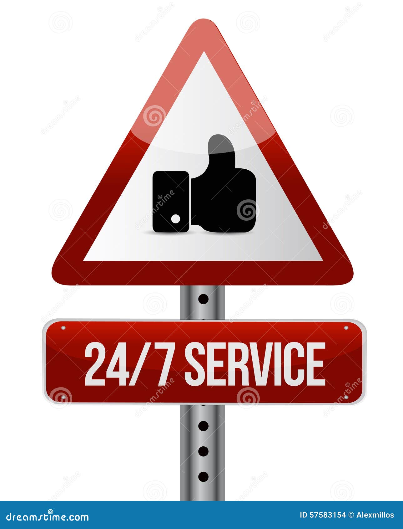 24-7 Service Road Sign Concept Stock Illustration - Illustration of ...