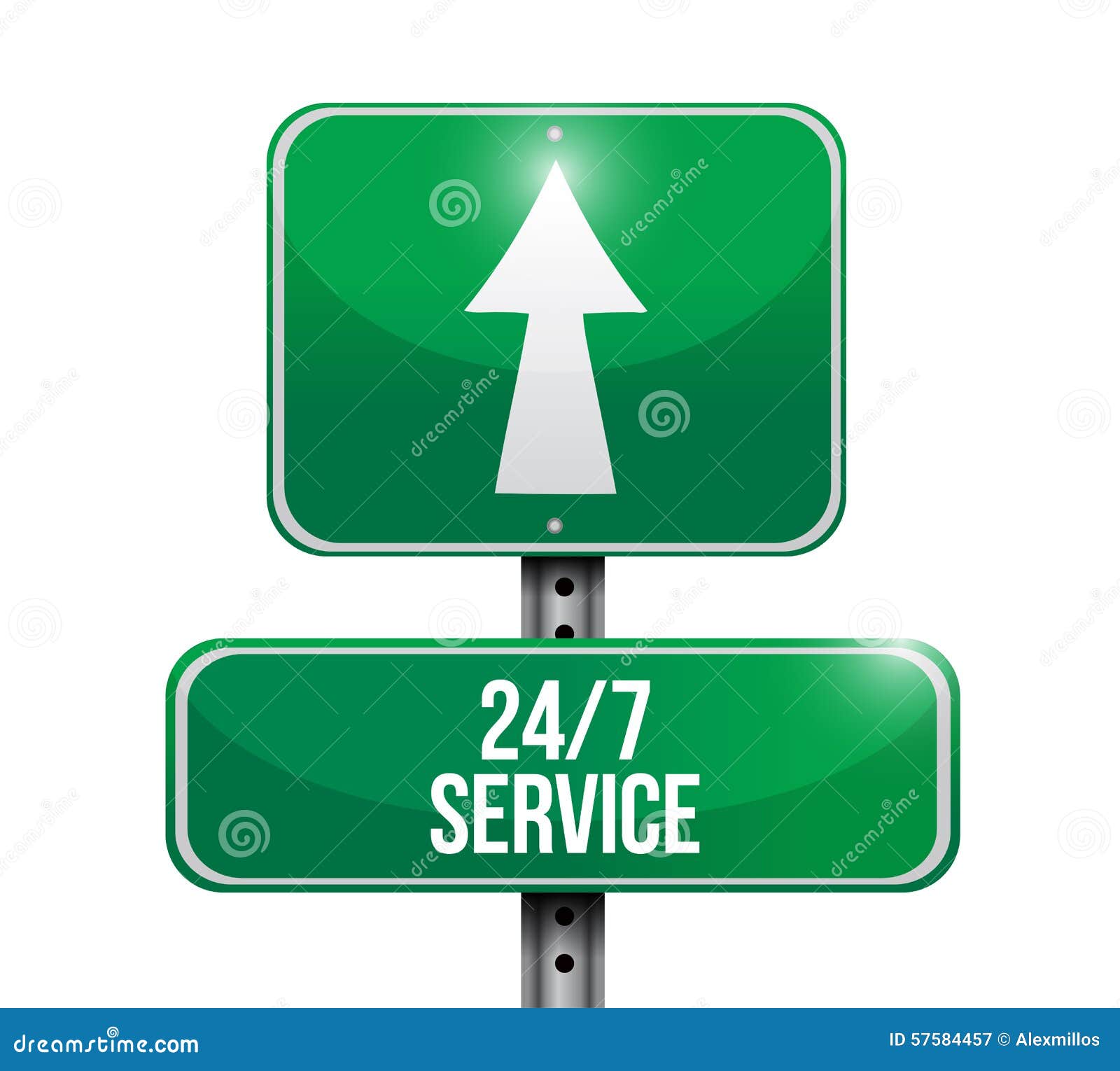 24-7 Service Road Sign Concept Stock Illustration - Illustration of ...