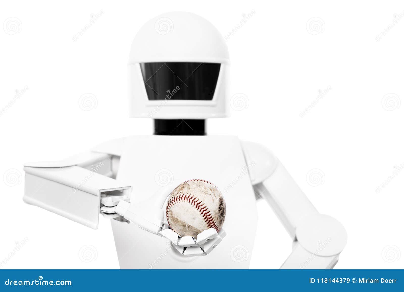 Service Robot with Baseball in His Hands Stock Image - Image of ambient ...