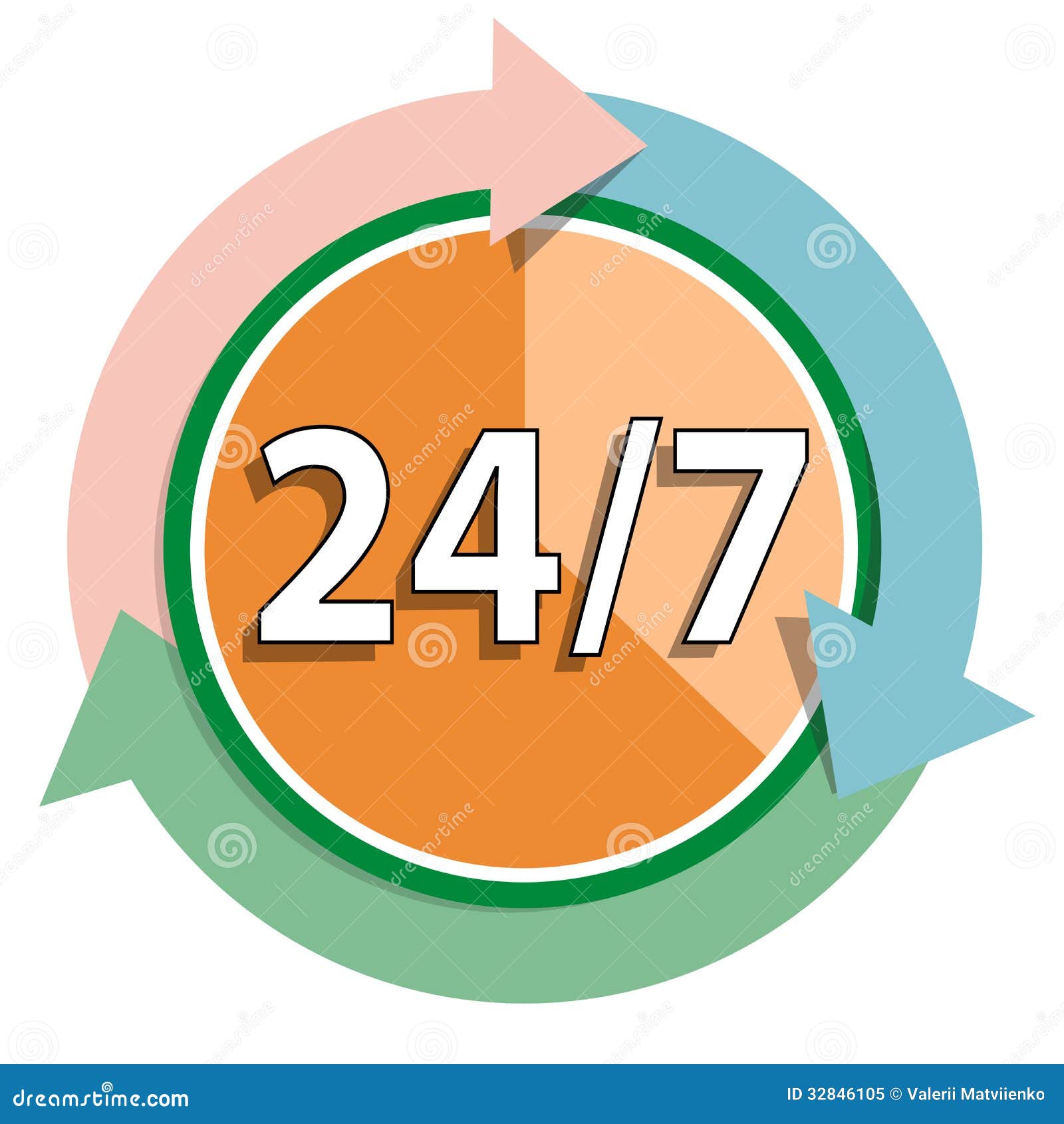 24/7 service stock vector. Illustration of marketing - 32846105