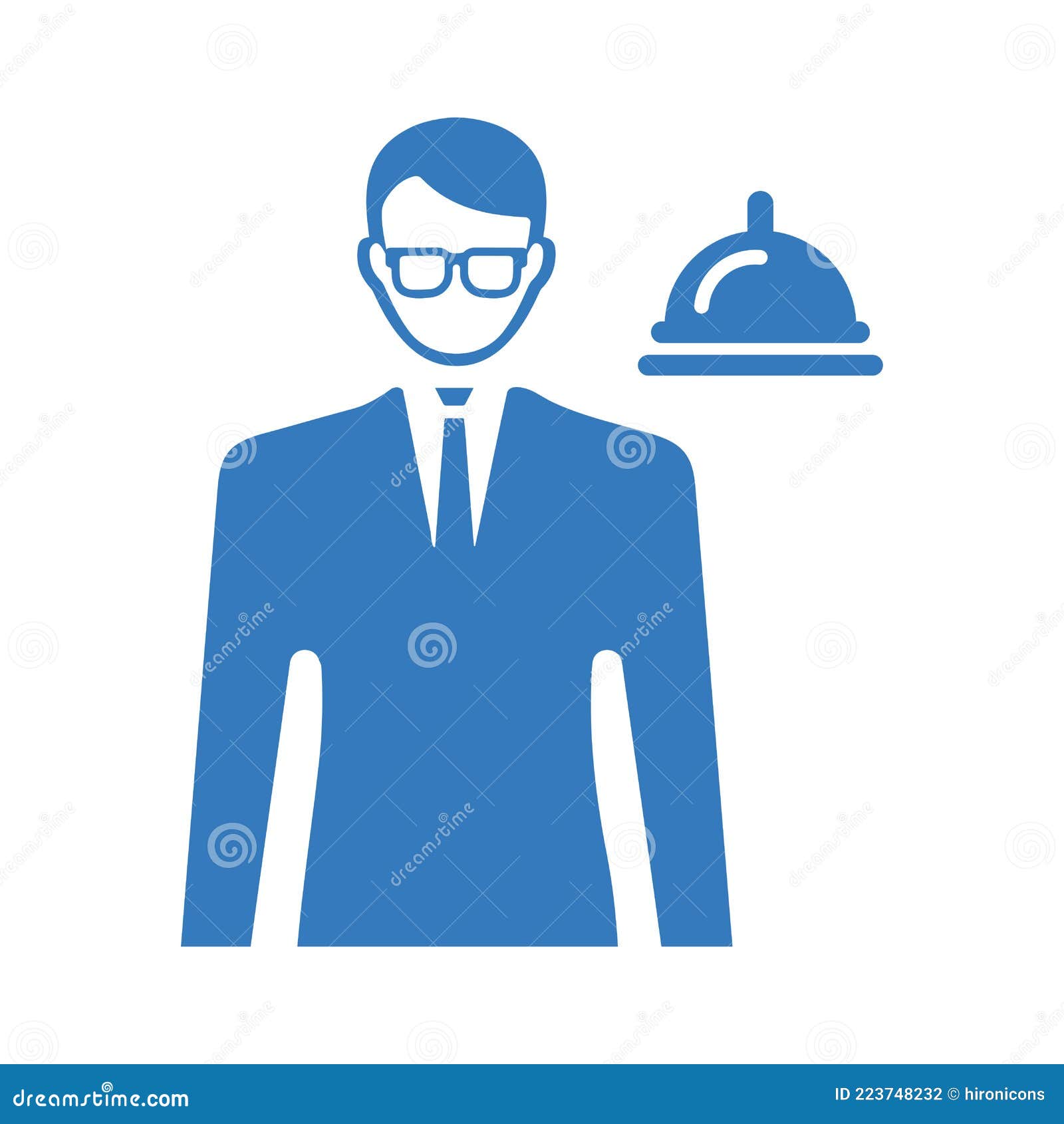 Service, Servant Icon. Blue Color Design Stock Vector - Illustration of ...