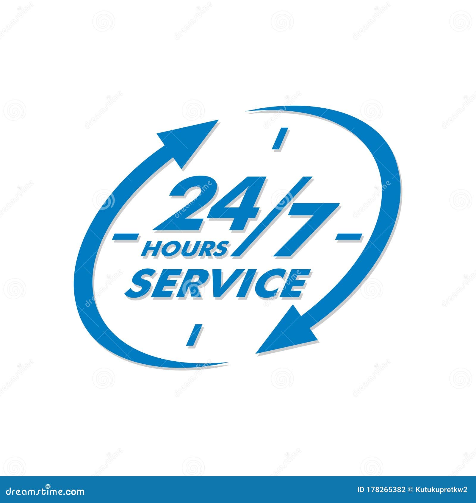 24/7 Service Signage Template Illustration Design. Vector EPS 10 Stock ...
