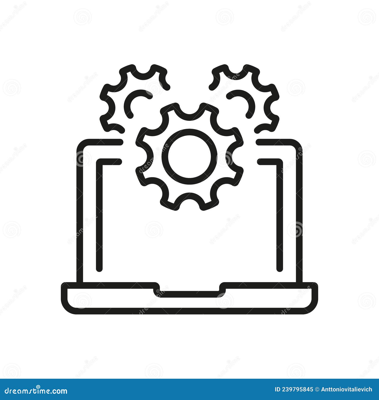 Service of Software Line Icon. Computer System Update Linear Pictogram ...