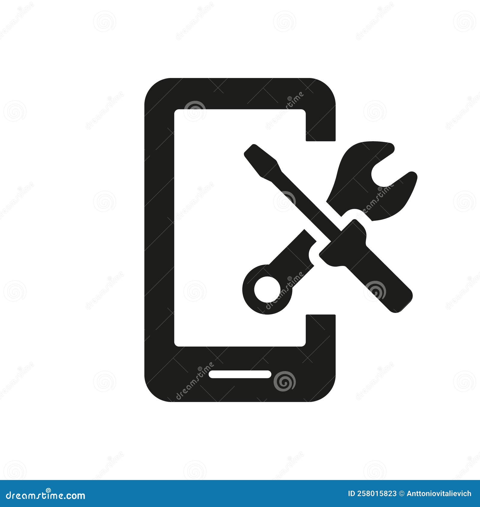Service of Software Smartphone Silhouette Pictogram. Configuration and ...