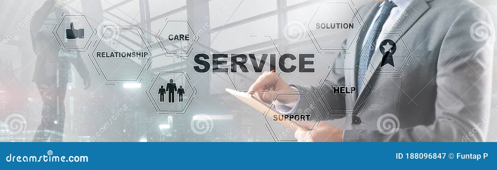 Service Solution Help Support Mixed Media Concept on Toned Abstract ...