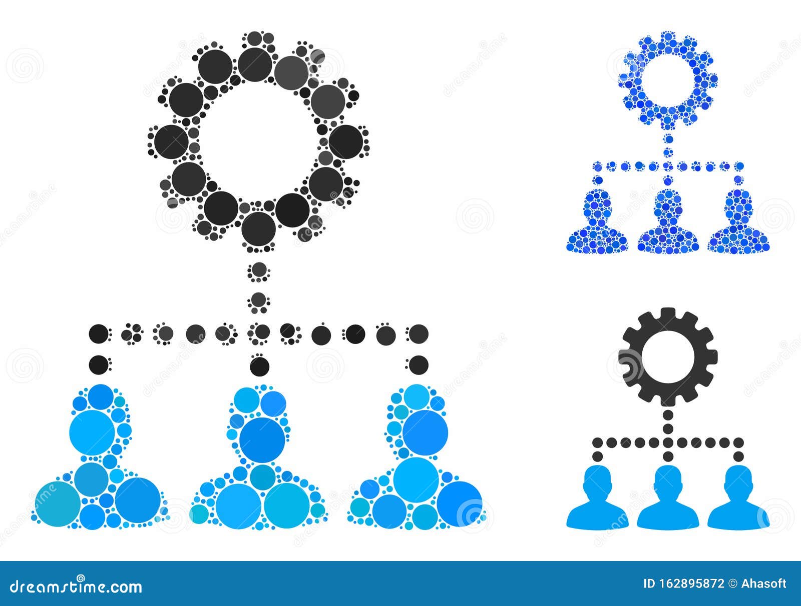 Service Staff Composition Icon of Round Dots Stock Illustration ...