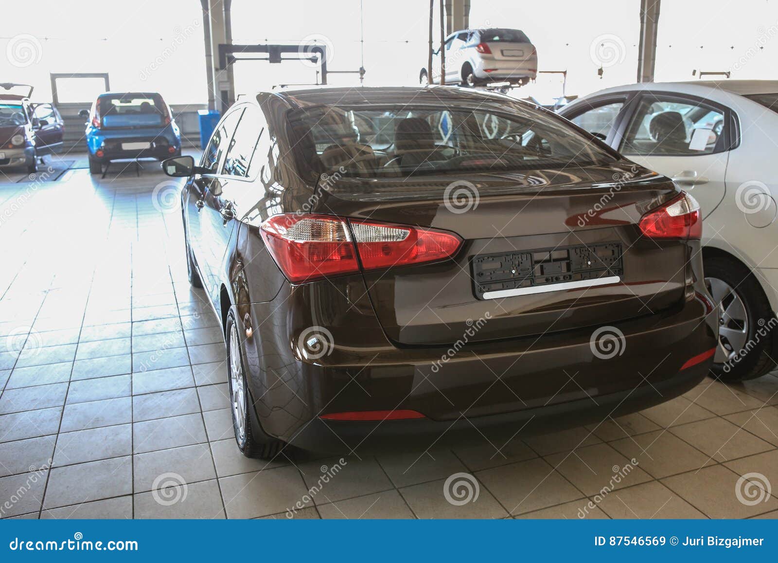 Service Station with Cars Inside Stock Image - Image of auto ...