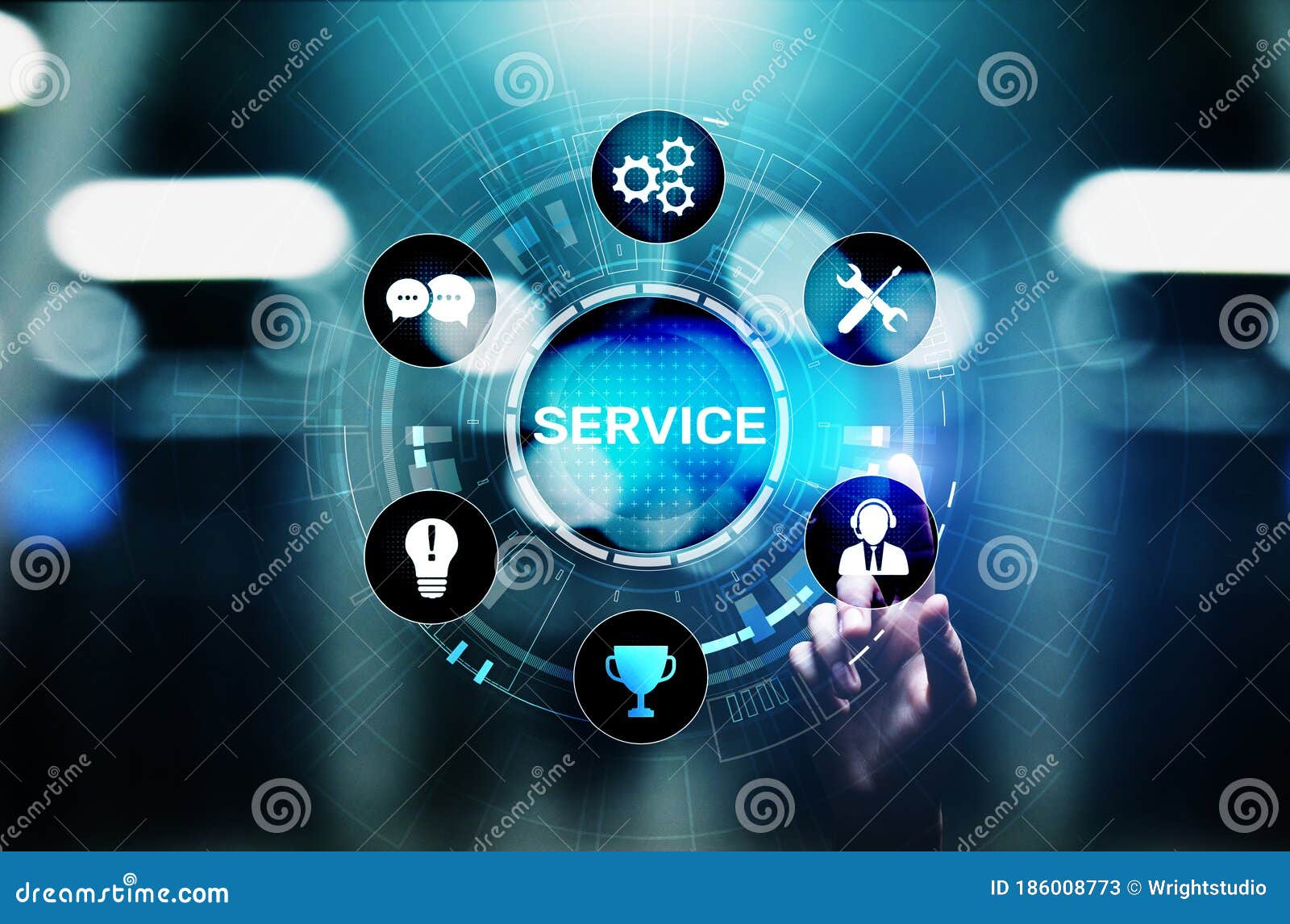 Service Support Customer Help Call Center Business Technology Button on ...