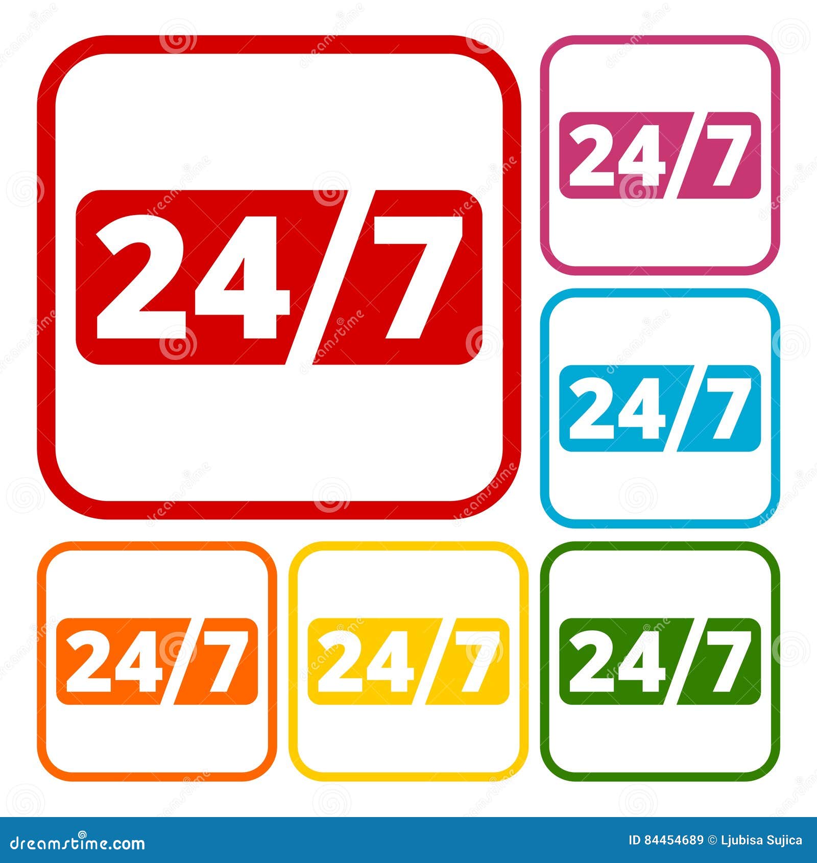 Service and Support for Customers, 24 Hours Stock Vector - Illustration ...