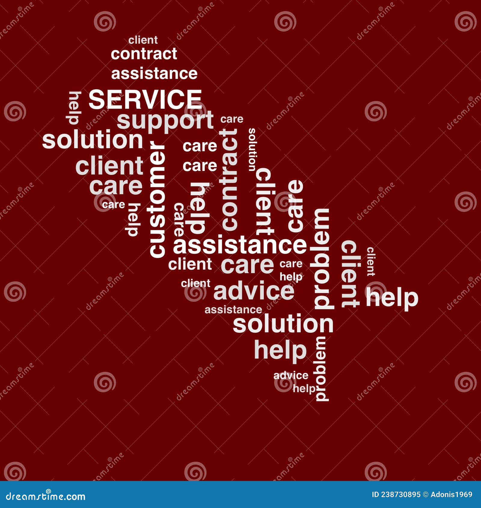 Service Support Word Cloud on White Stock Illustration - Illustration ...