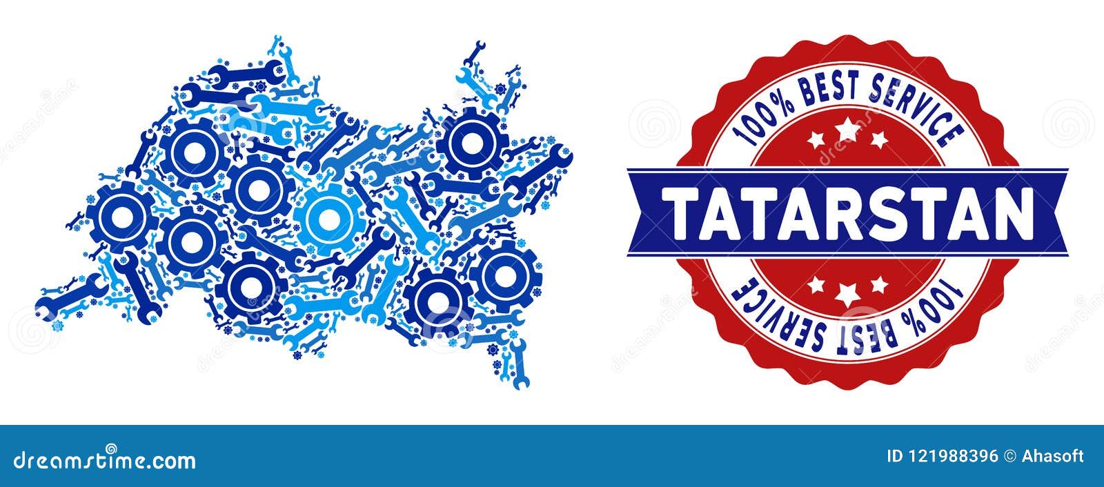 Composition Tatarstan Map Of Repair Tools Vector Illustration ...