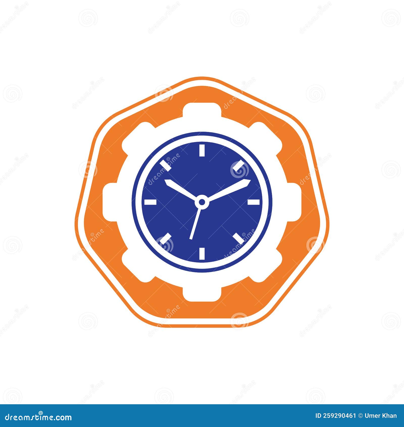 Service Time Vector Logo Design. Stock Vector - Illustration of work ...