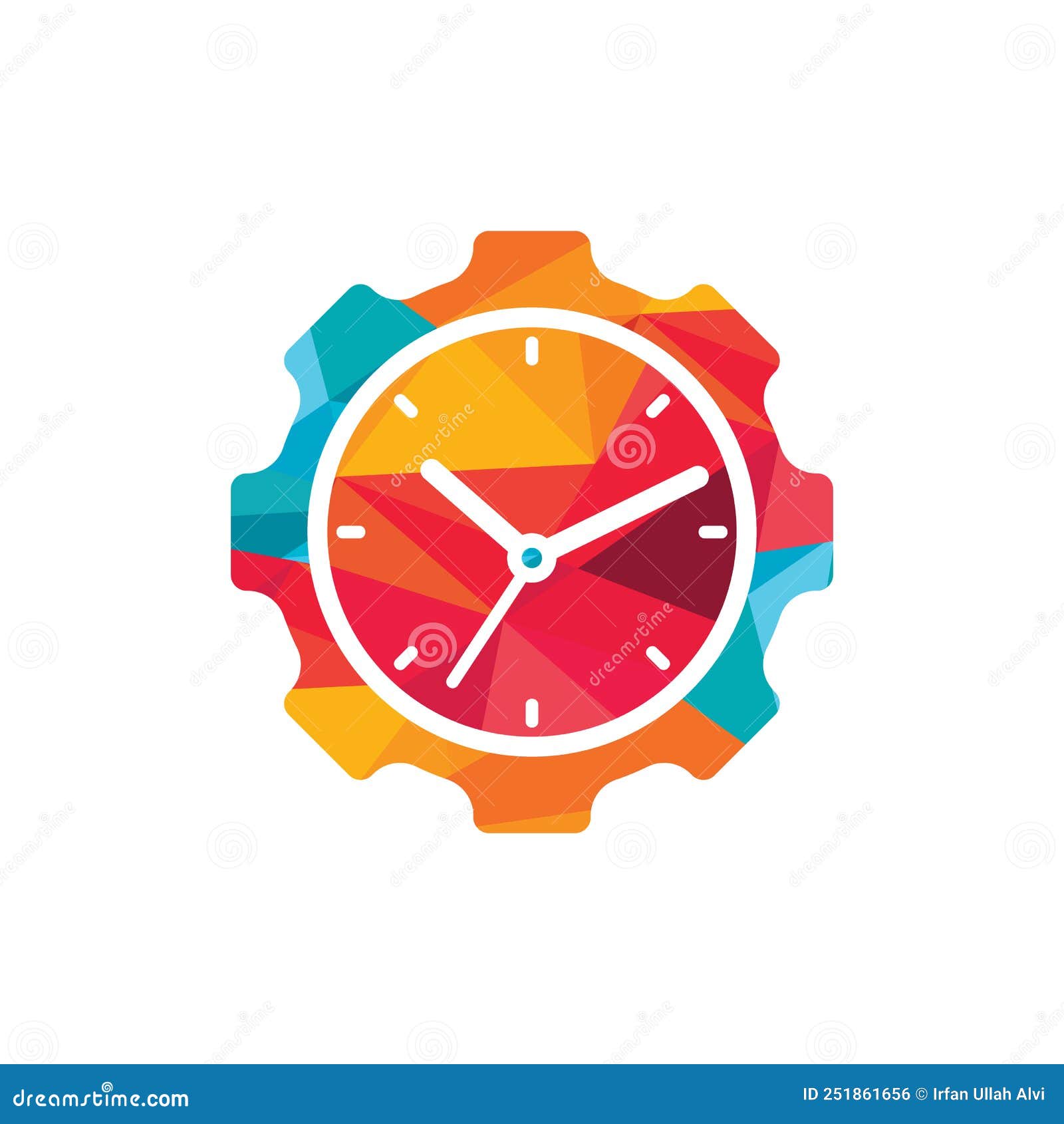 Service Time Vector Logo Design. Gear and Analog Clock Icon Vector ...