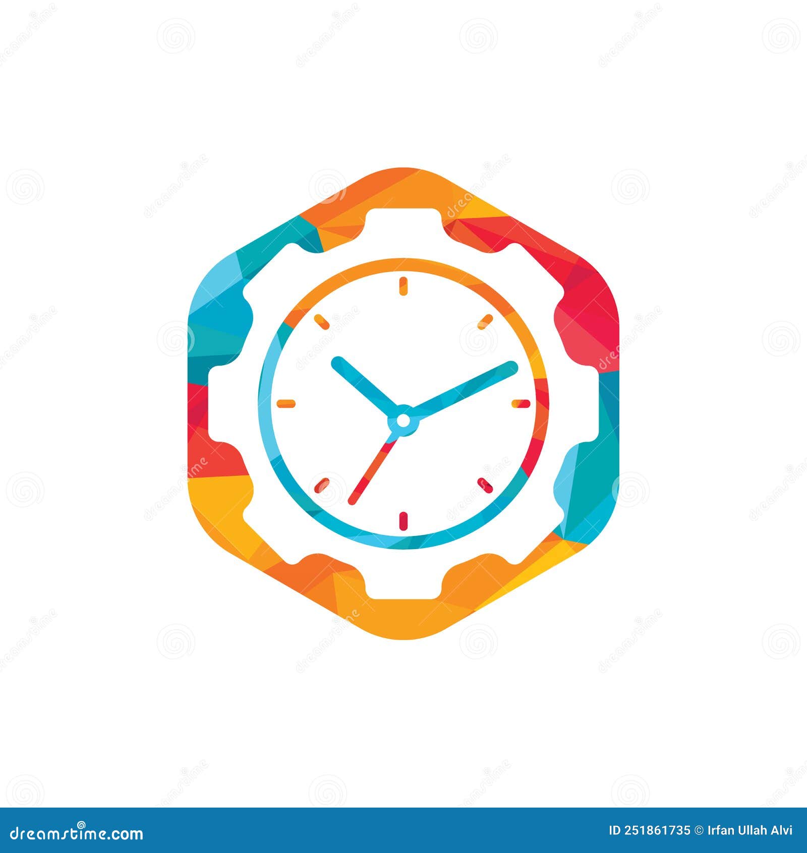 Service Time Vector Logo Design. Gear and Analog Clock Icon Vector ...
