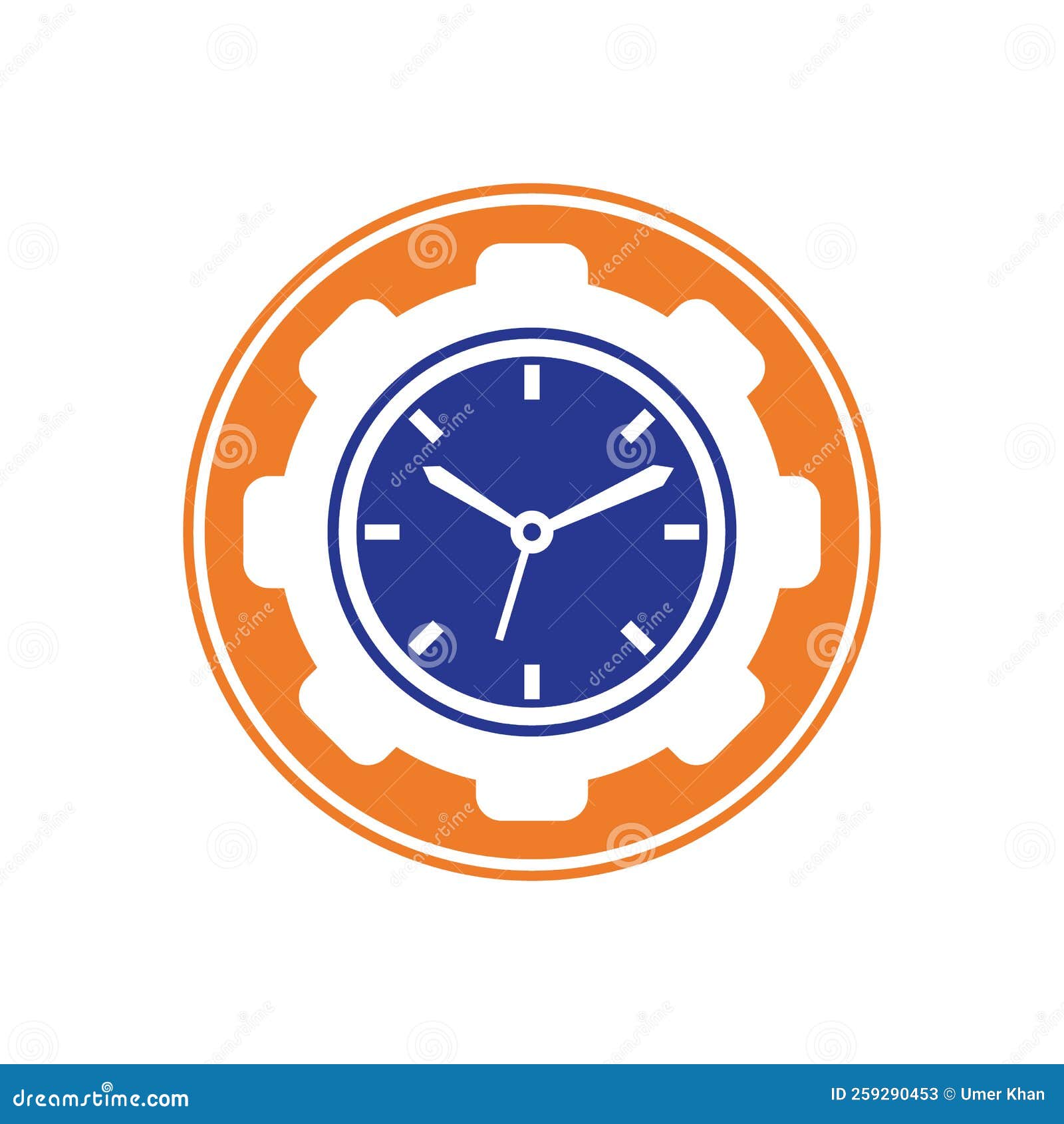 Service Time Vector Logo Design. Stock Vector - Illustration of ...
