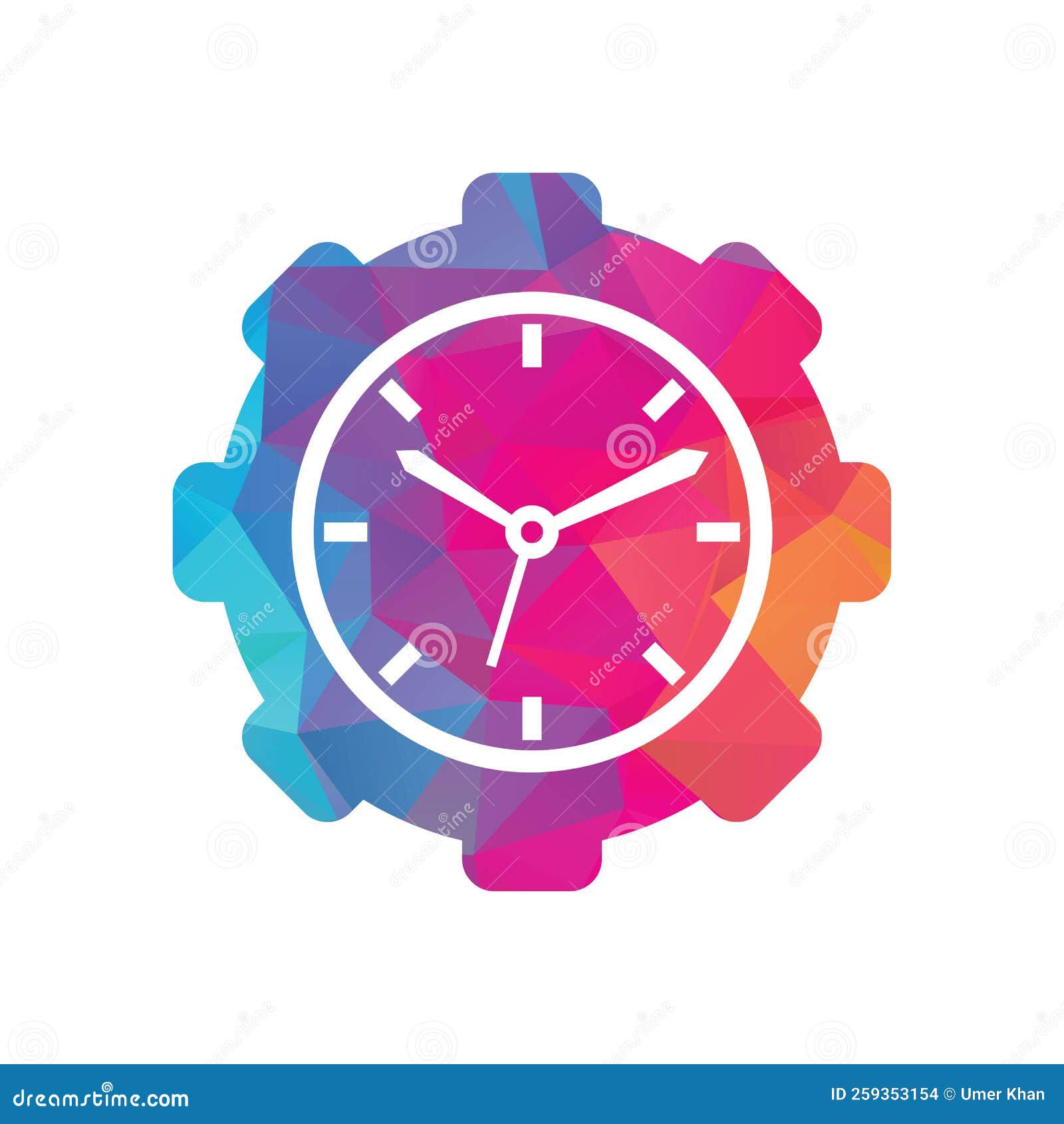 Service Time Vector Logo Design. Stock Vector - Illustration of flat ...