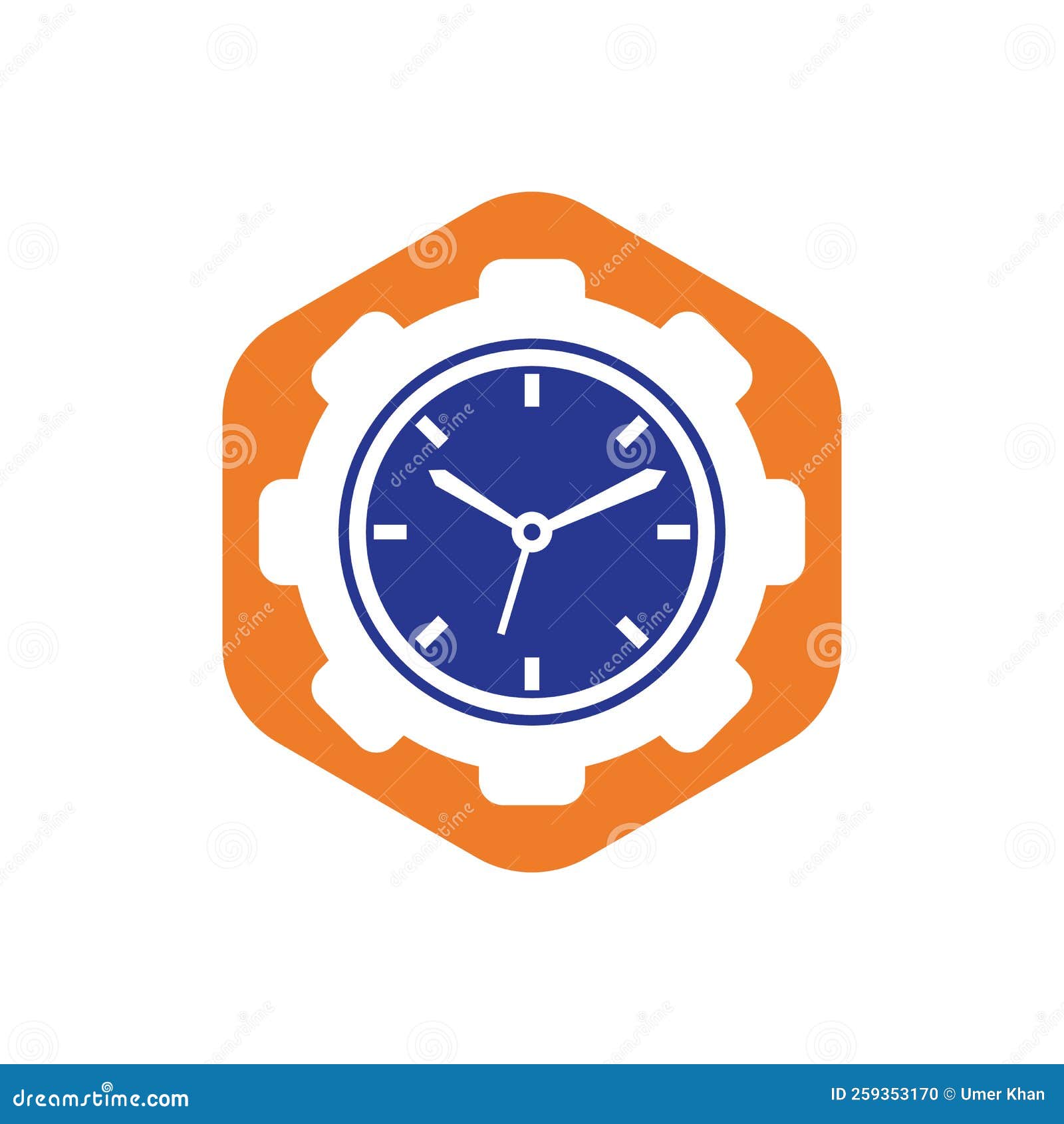 Service Time Vector Logo Design. Stock Vector - Illustration of ...
