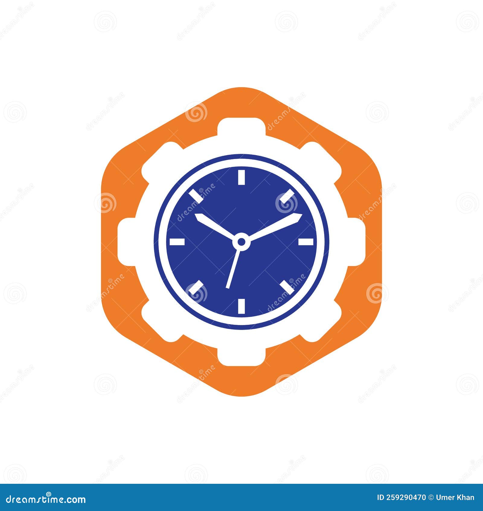 Service Time Vector Logo Design. Stock Vector - Illustration of ...