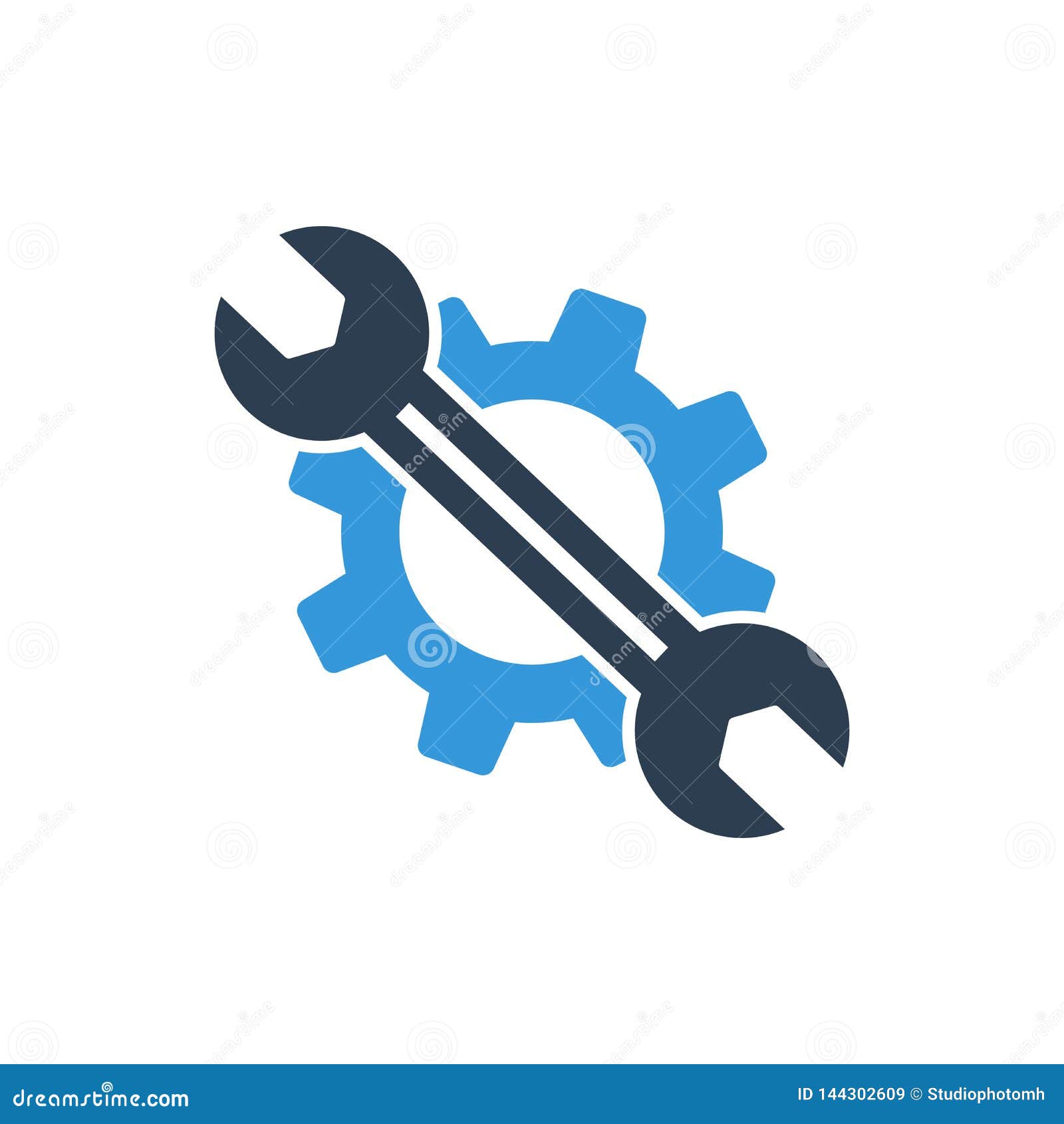 Service Tool Icon Vector. this Isolated Flat Gear Symbol Stock Vector ...