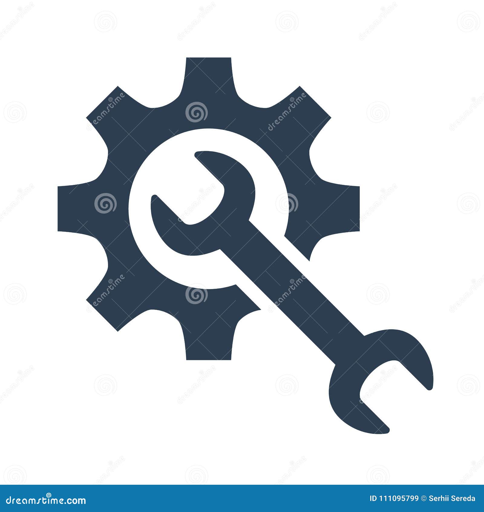 Service Tool Icon on White Background. Stock Illustration ...