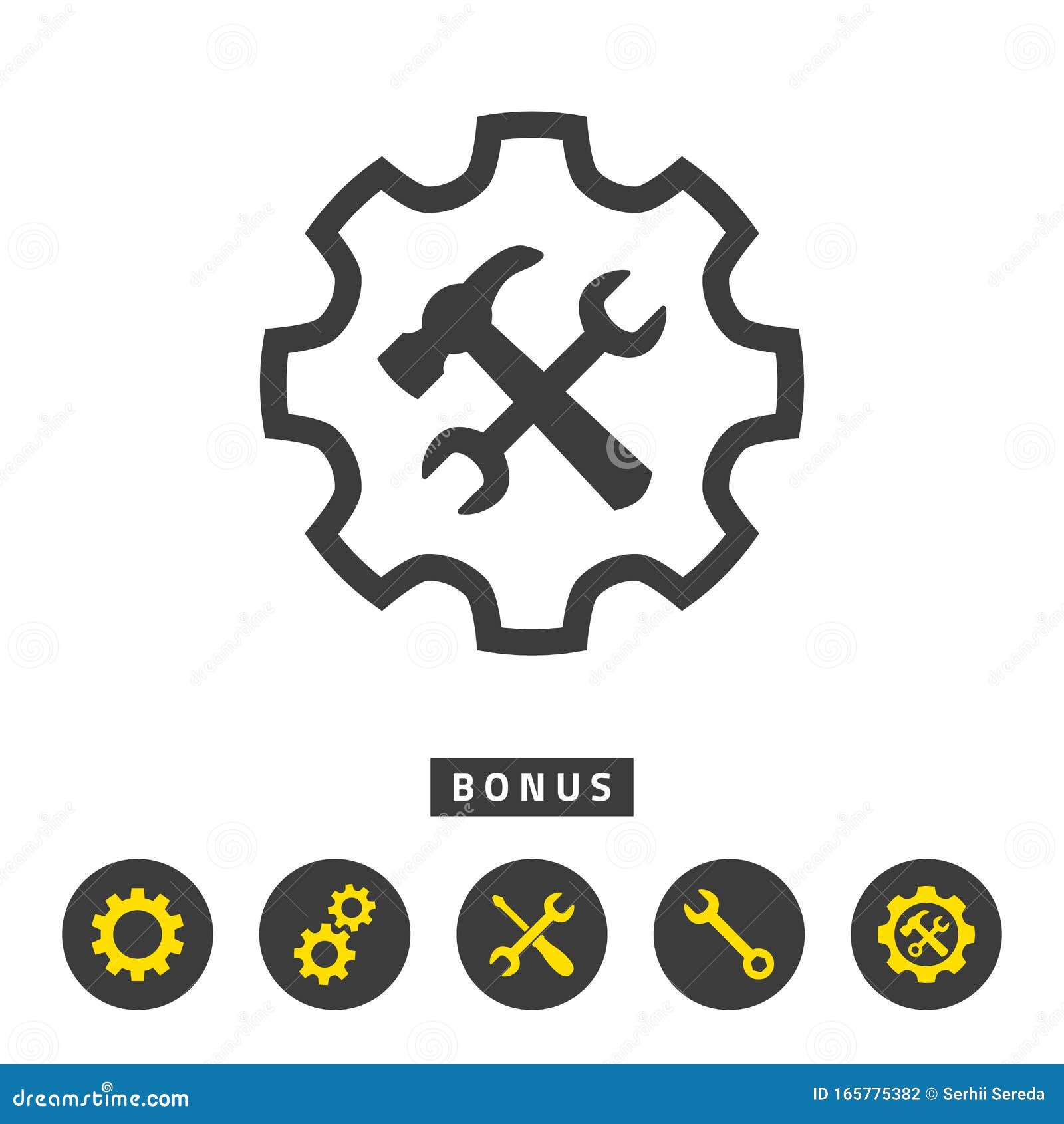 Service Tool Vector Icon on White Background Stock Illustration ...