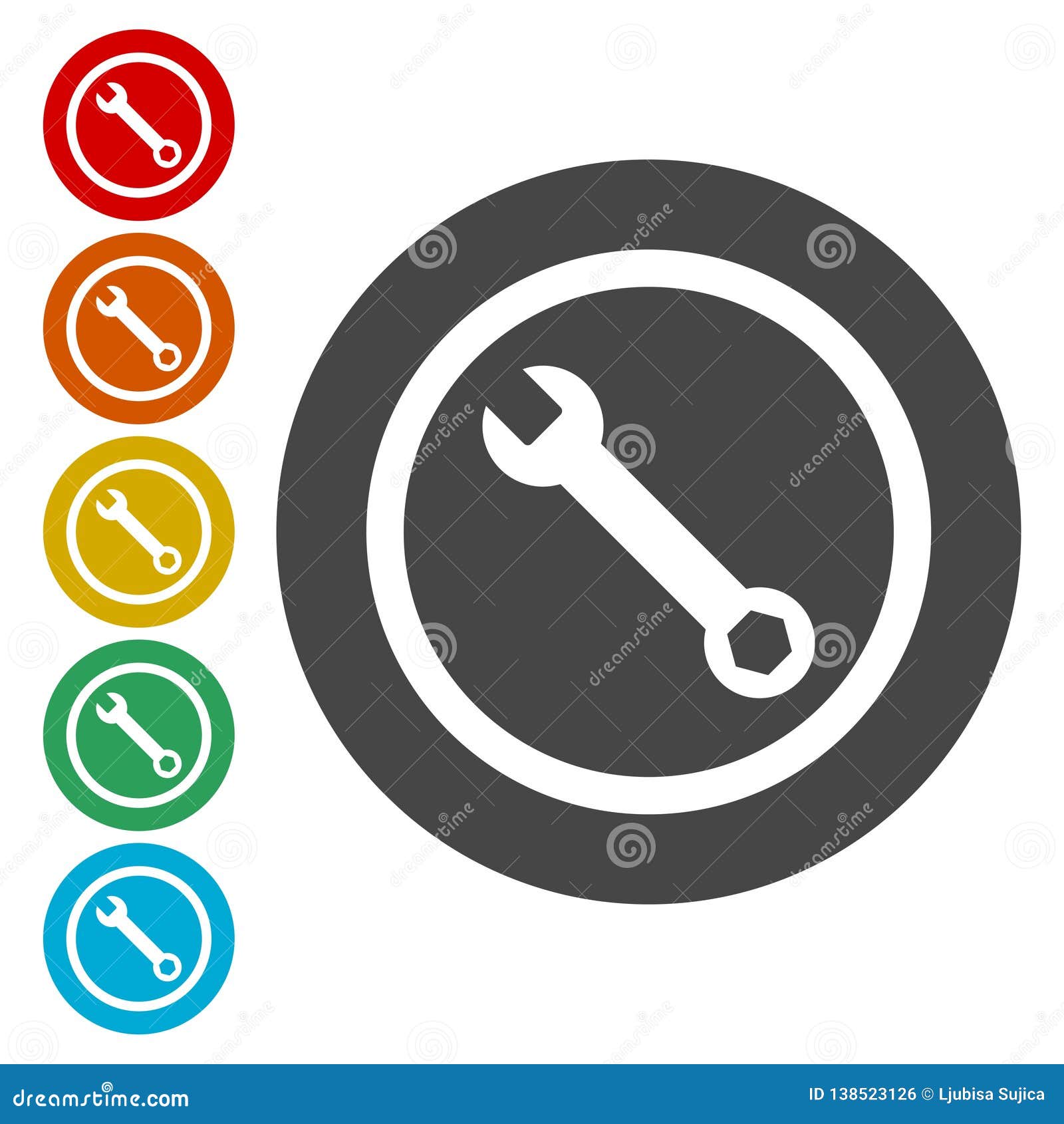 Service Tool Icon, Wrench Icon Stock Vector - Illustration of power ...
