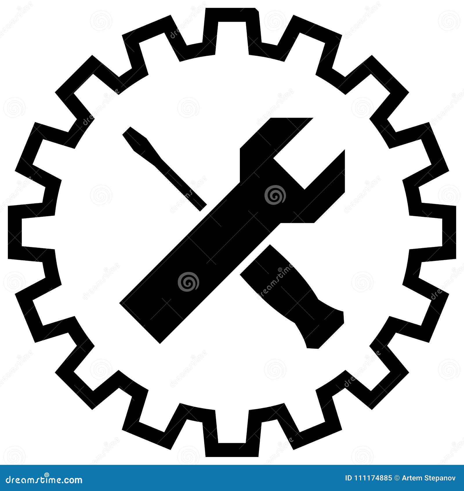 Service Tool Icons with Spanner Stock Vector - Illustration of ...