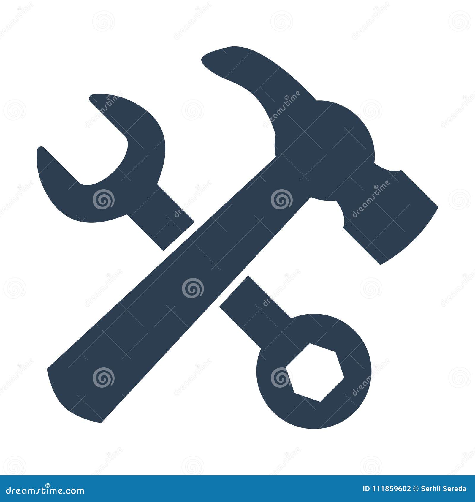 Service Tool Icons on White Background. Stock Illustration ...