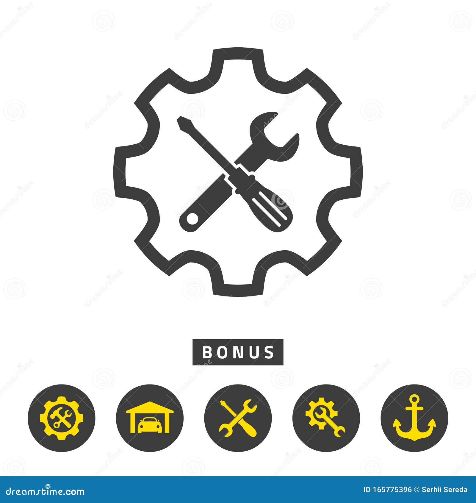 Service Tool Vector Icon on White Background Stock Illustration ...