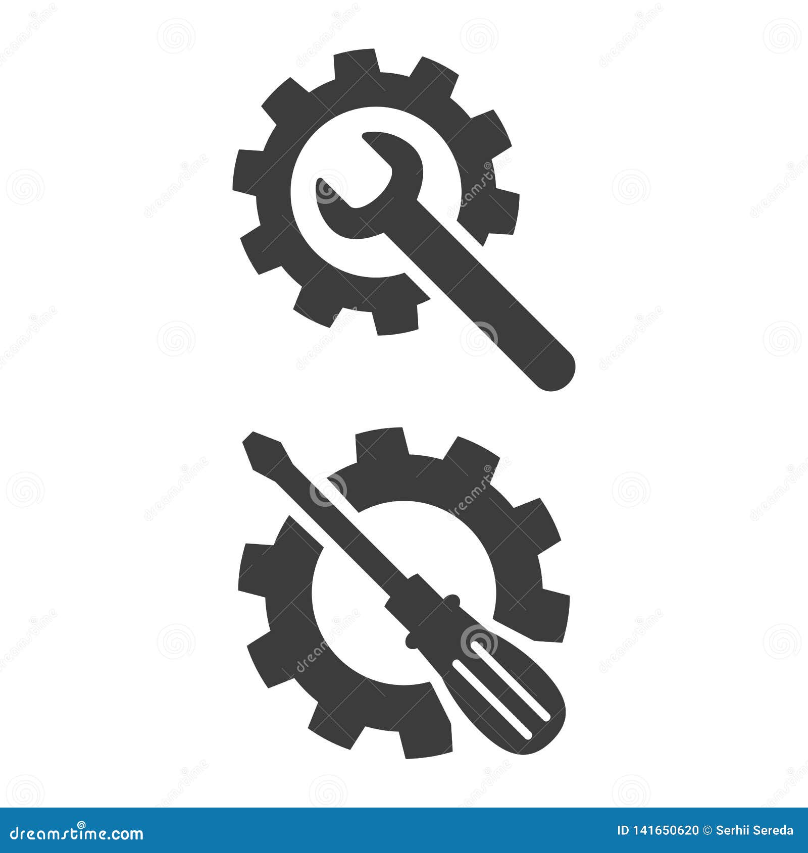 Service Tool Vector Icons on White Background Stock Illustration ...