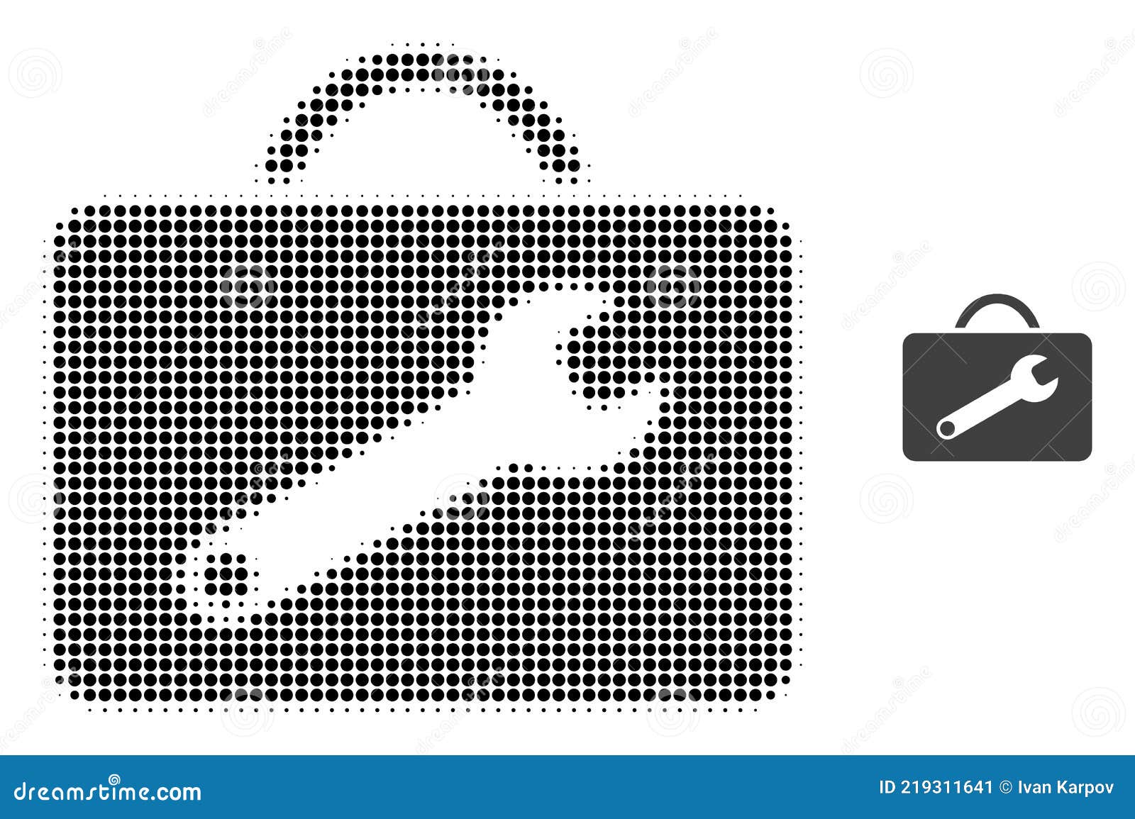 Service Toolkit Halftone Dotted Icon Stock Vector - Illustration of ...