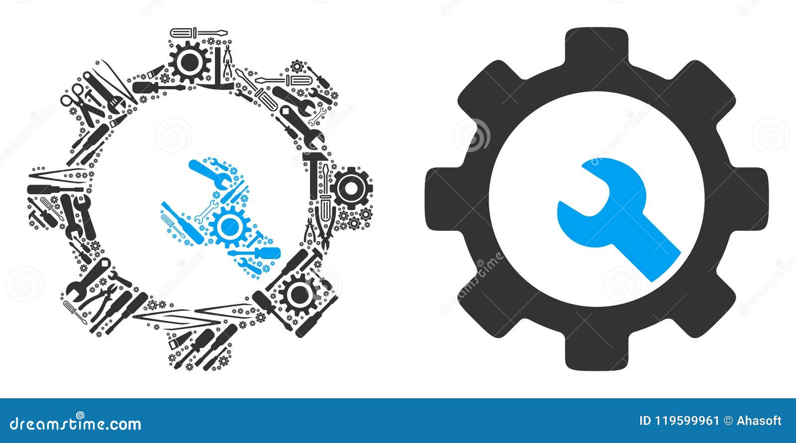 Service Tools Collage of Service Tools Stock Vector - Illustration of ...