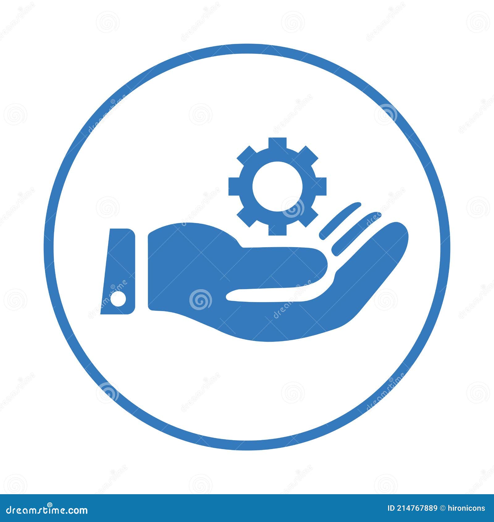 Service, Tools, Gear, Business, Hand, Settings Icon. Blue Vector ...