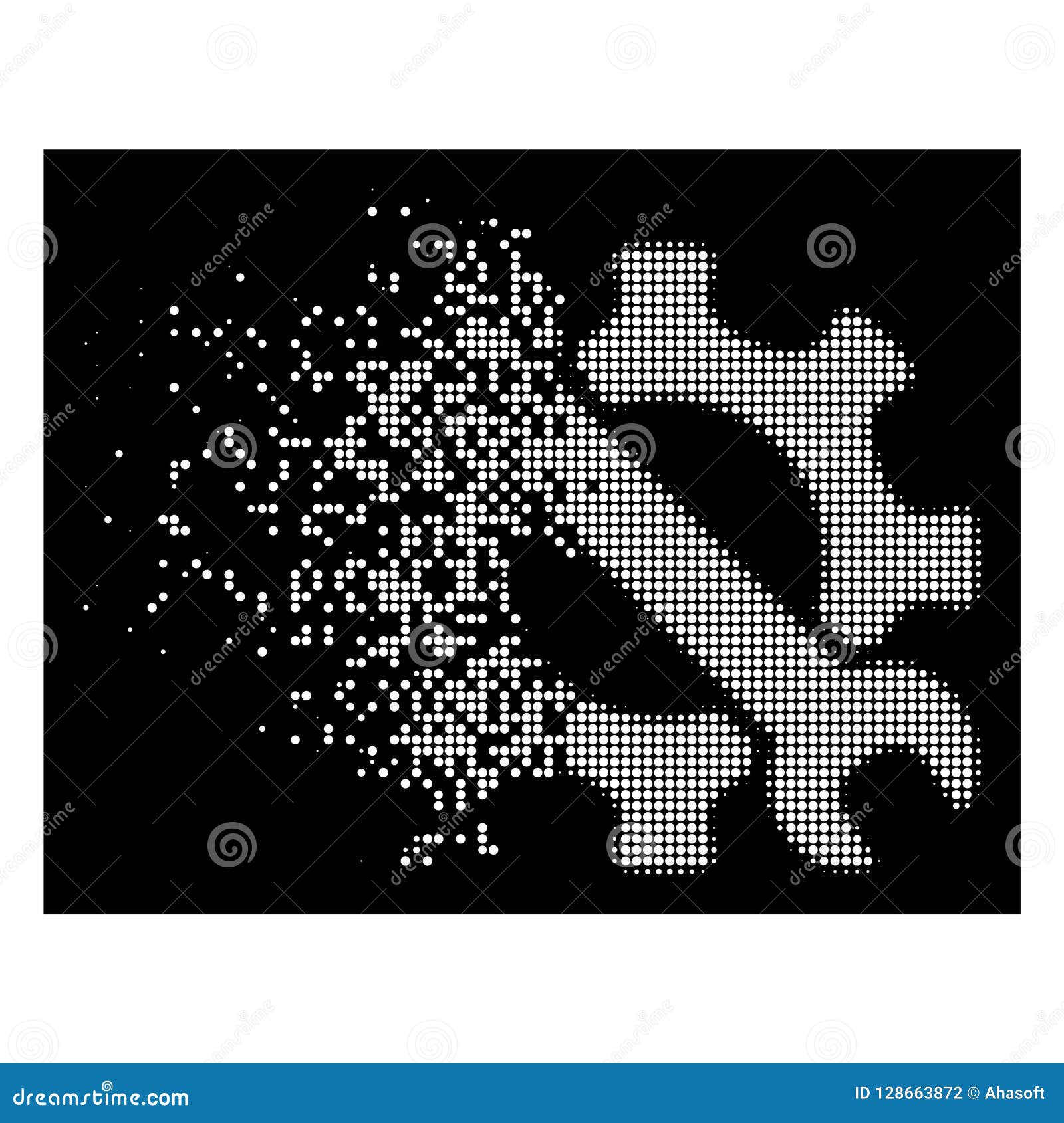 White Disintegrating Pixel Halftone Service Tools Icon Stock Vector ...