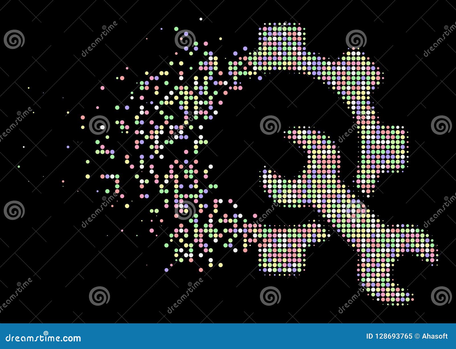 Soft Fragmented Pixel Halftone Service Tools Icon Stock Vector ...