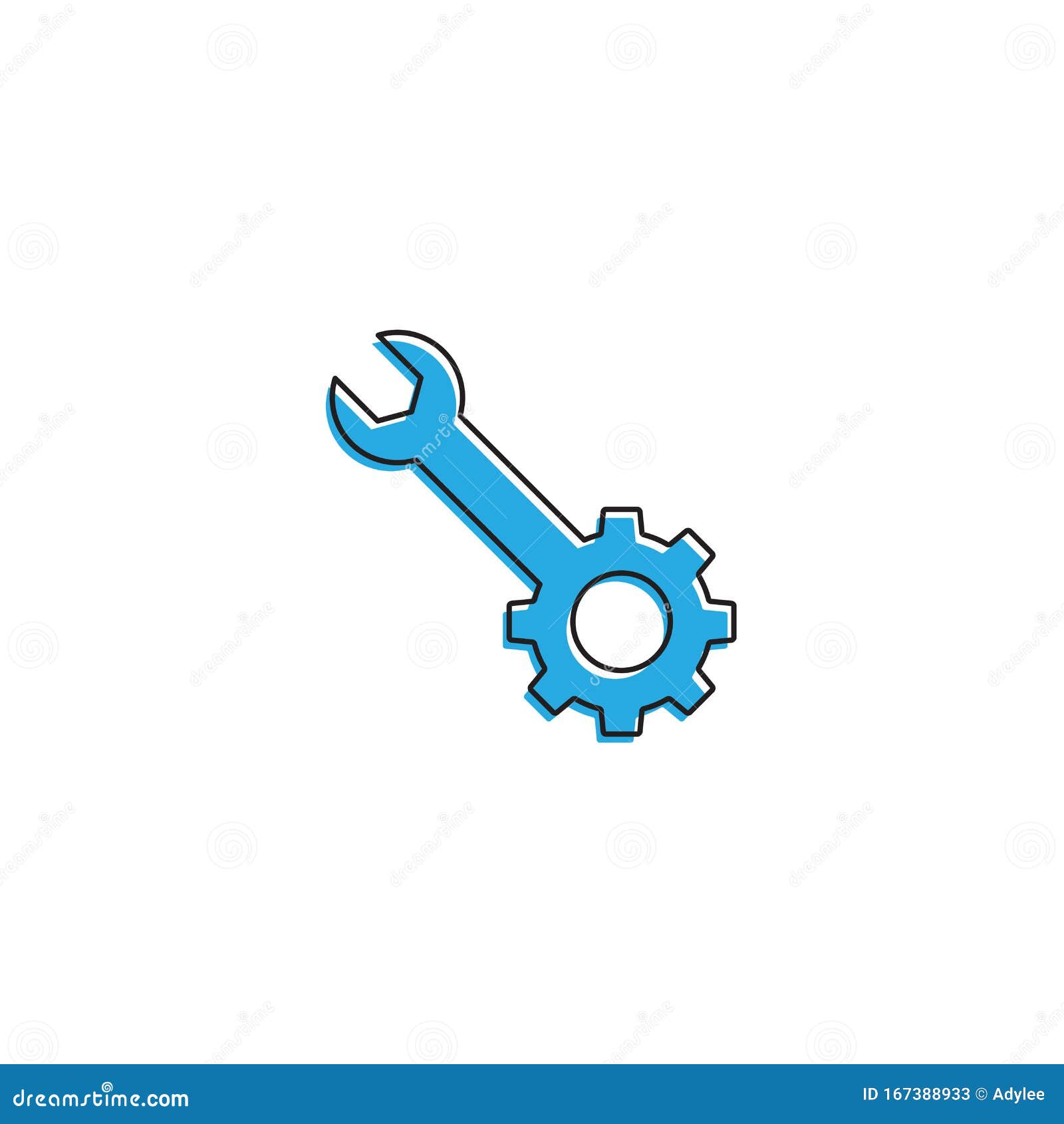 Service Tools Vector Icon Symbol Maintenance or Preference Isolated on ...