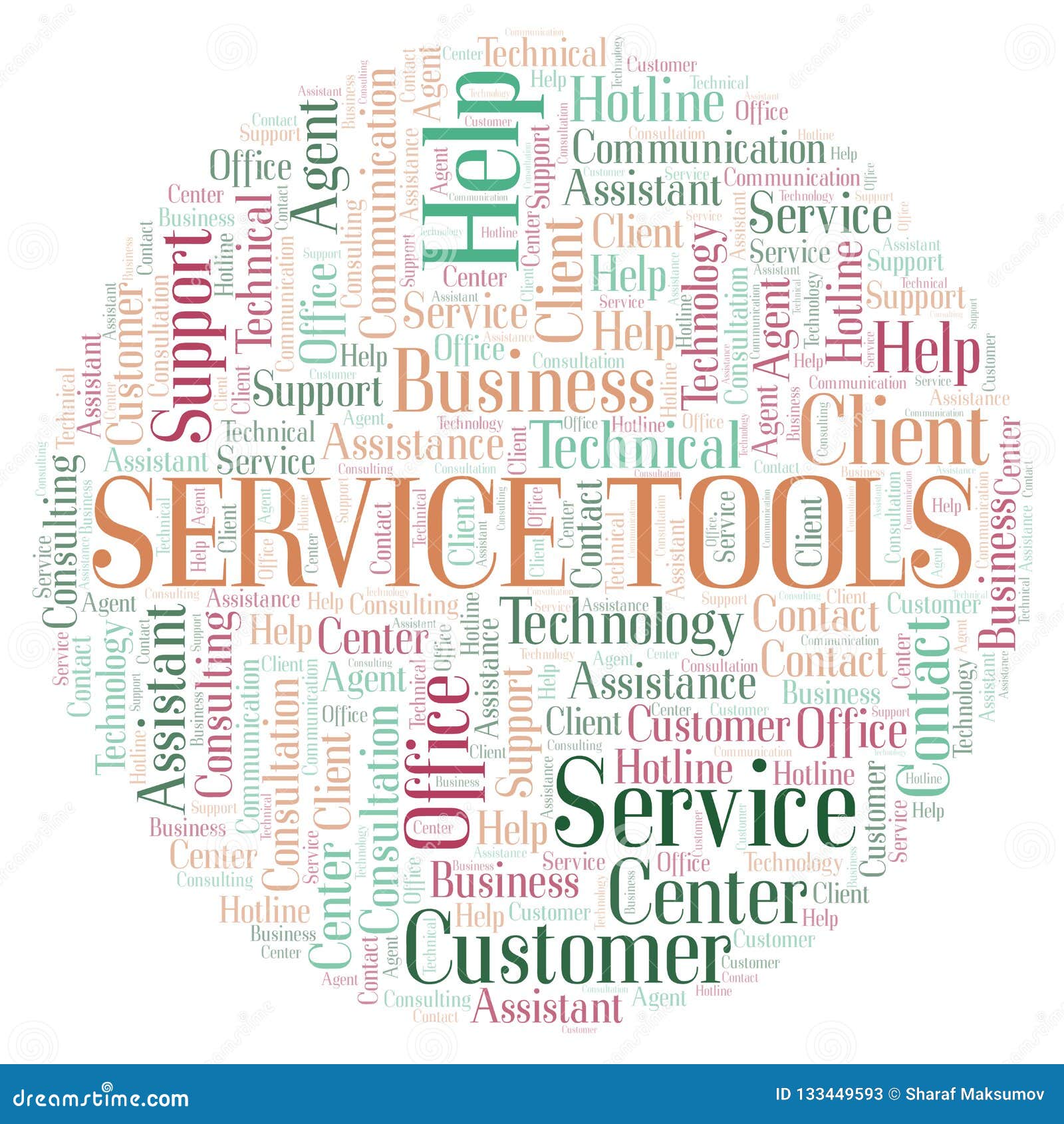 Service Tools word cloud stock illustration. Illustration of rendering ...