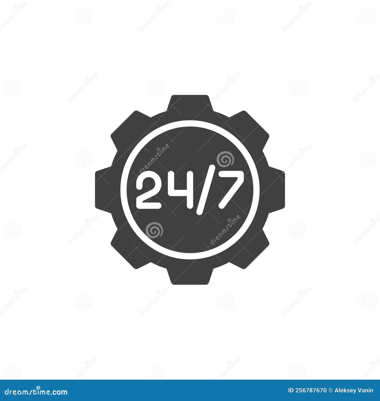 24-7 service vector icon stock vector. Illustration of vector - 256787670