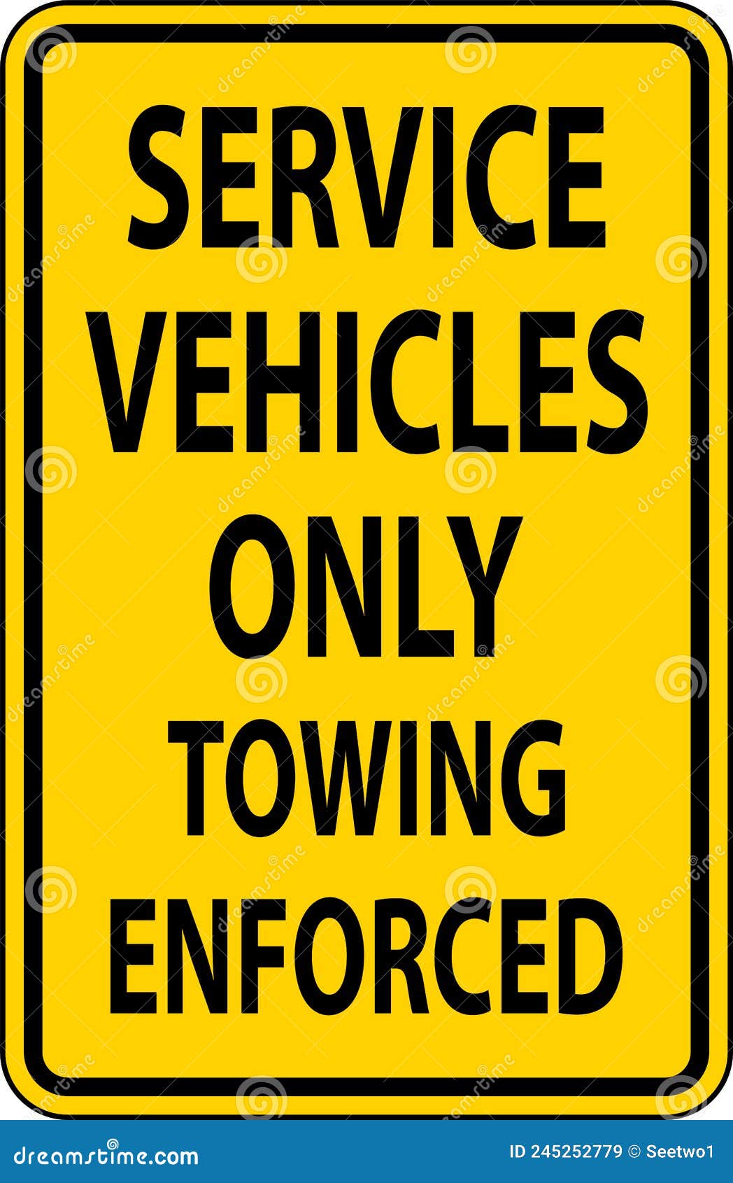Service Vehicles only Tow Away Sign on White Background Stock Vector ...