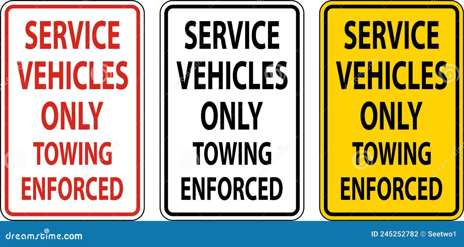 Service Vehicles only Tow Away Sign on White Background Stock Vector ...