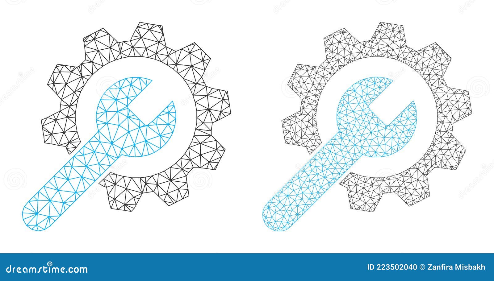 Service Wheel Icons - Vector Polygonal Mesh Stock Vector - Illustration ...