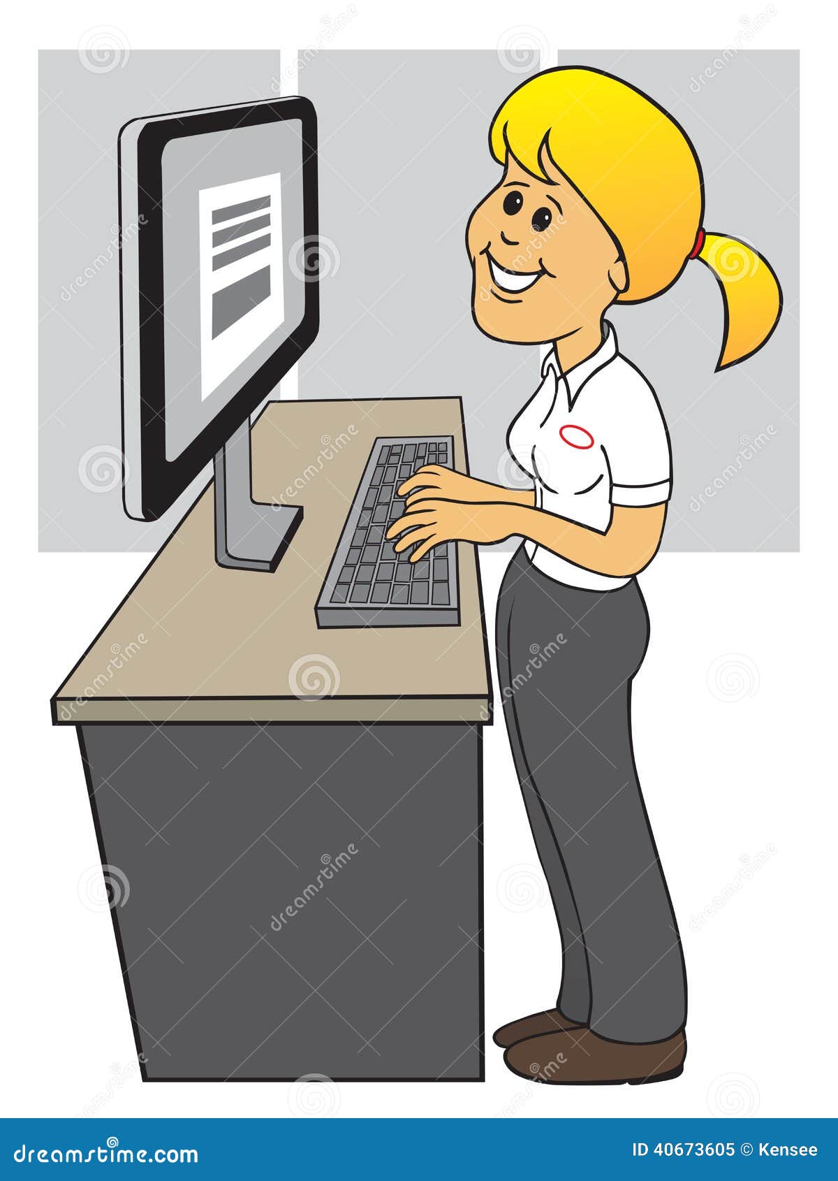 Service Woman At Counter Stock Vector - Image: 40673605