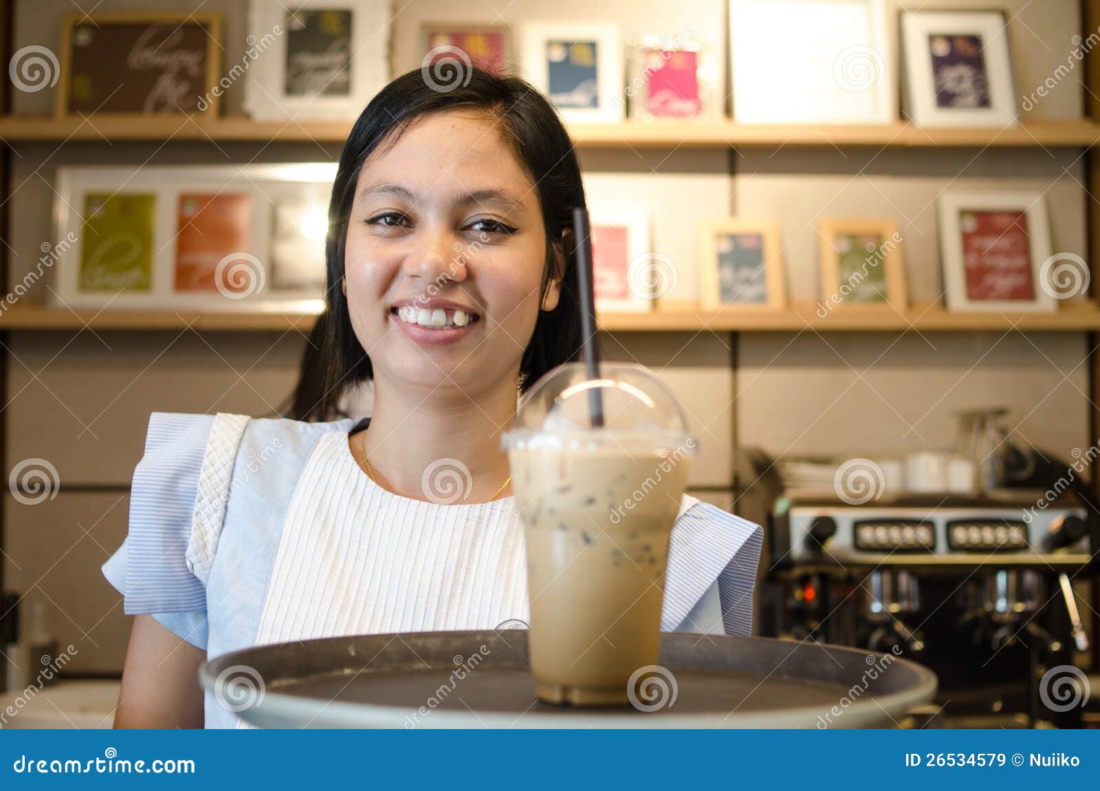 Service woman with a smile stock image. Image of employee - 26534579